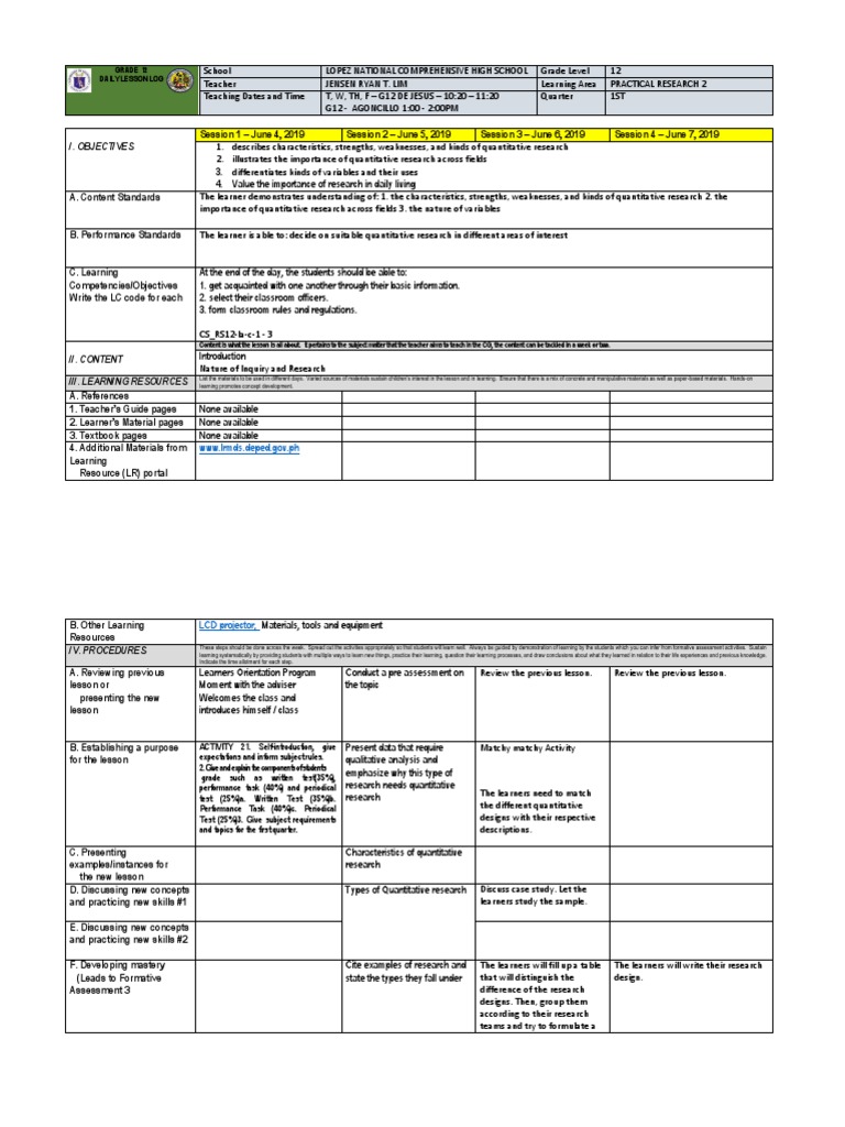DLL PR2 | PDF | Educational Assessment | Learning
