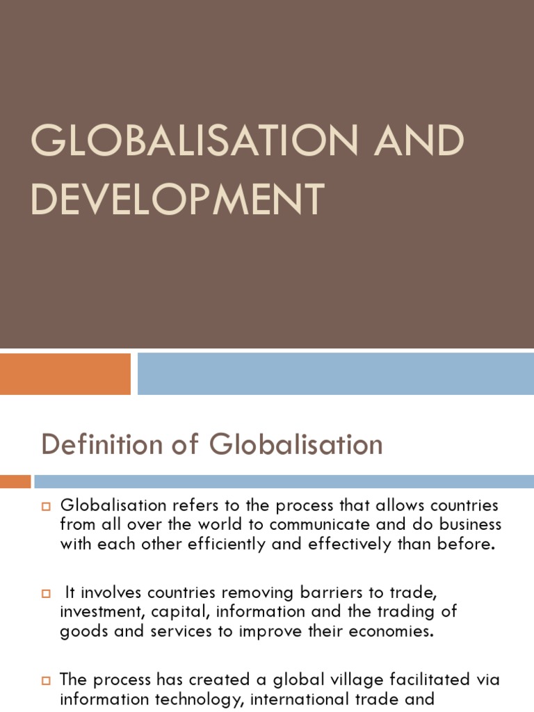 Globalisation and Development PowerPoint | PDF | Structural Adjustment ...