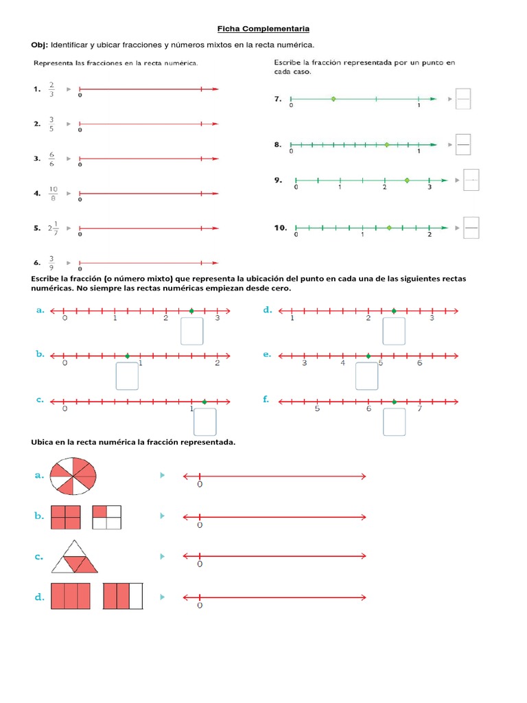 Fracciones en recta numerica