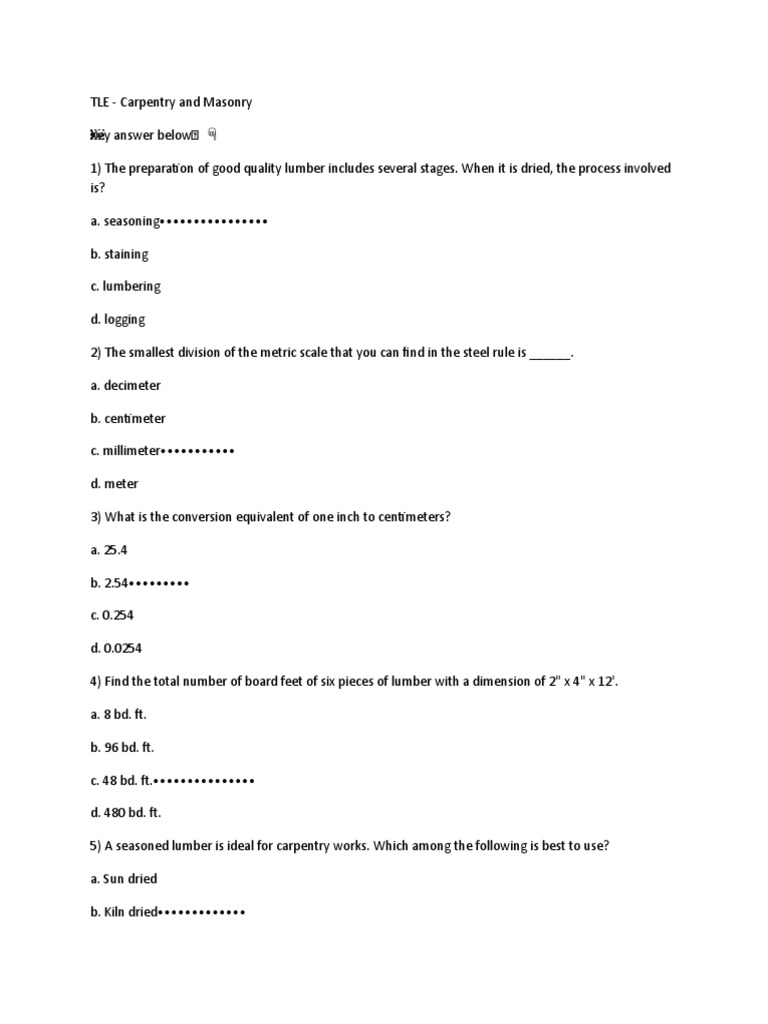TLE Carp | PDF | Wood | Lumber