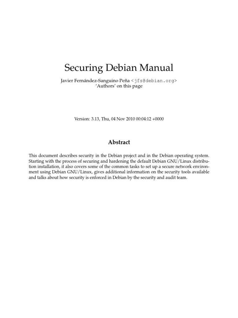 Securing Debian Howto En Pdf Linux File System
