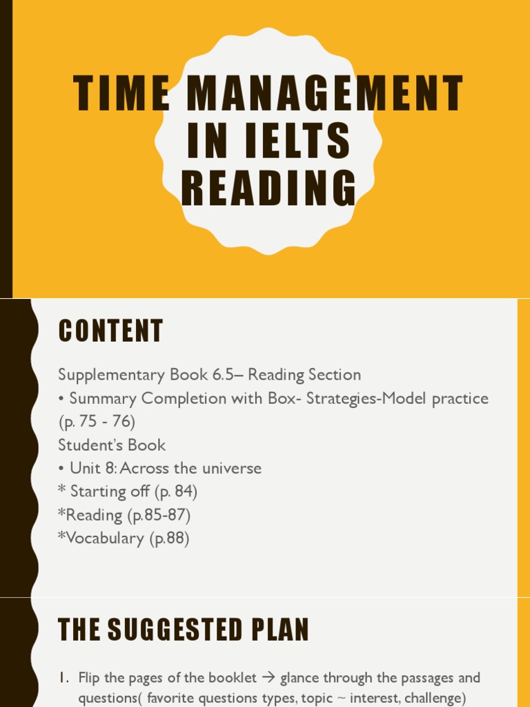 Time Management in IELTS Reading | PDF | Cognition | Cognitive Science