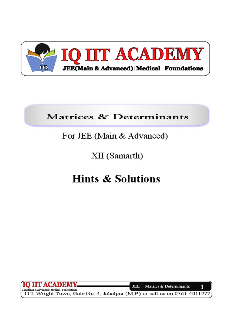 1-Matrices & Determinants | PDF | Determinant | Functional Analysis 1-Matrices & Determinants | PDF | Determinant | Functional Analysis
