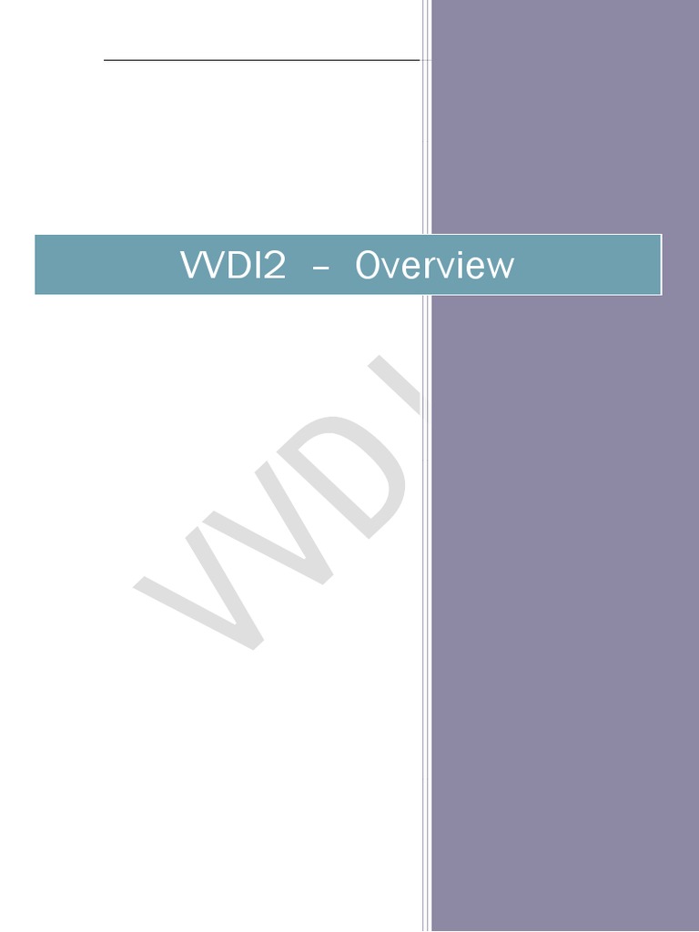 Vvdi2 Overview | PDF | Audi | Volkswagen