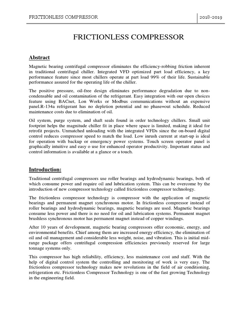 Frictionless Compressor | PDF | Electric Motor | Electrical Engineering