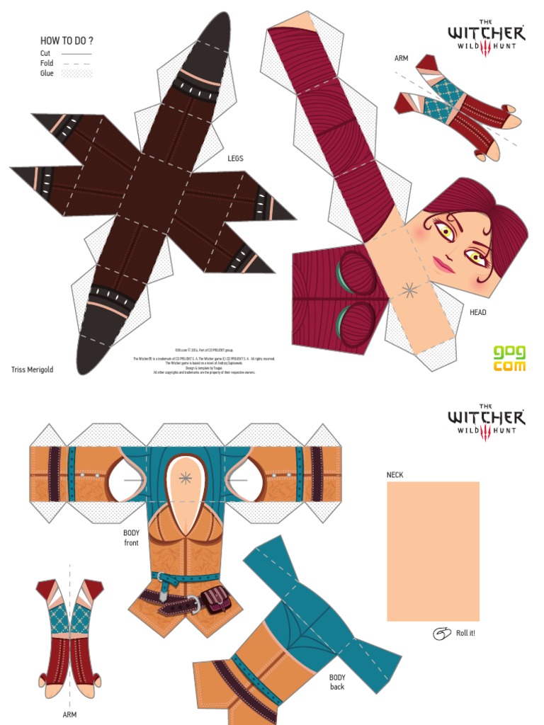Witcher 3 Wild Hunt, The - Papertoy Triss PDF | PDF