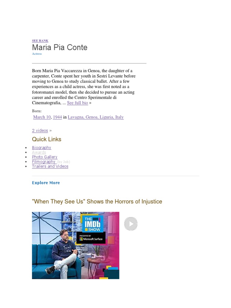 Maria Pia Conte: Quick Links | PDF | Leisure