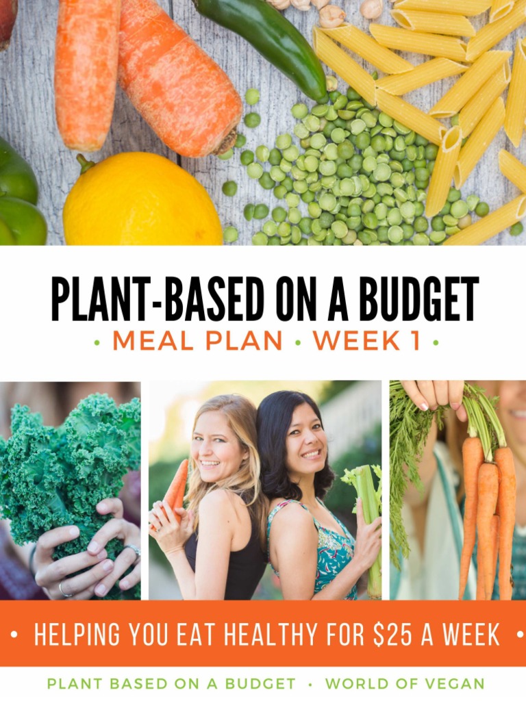 Plant Based Meal Plan Week 1 | PDF | Lunch | Chickpea