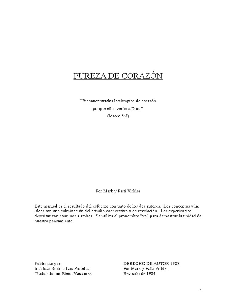 Pureza Del Corazon | PDF | Cristo (título) | Fe