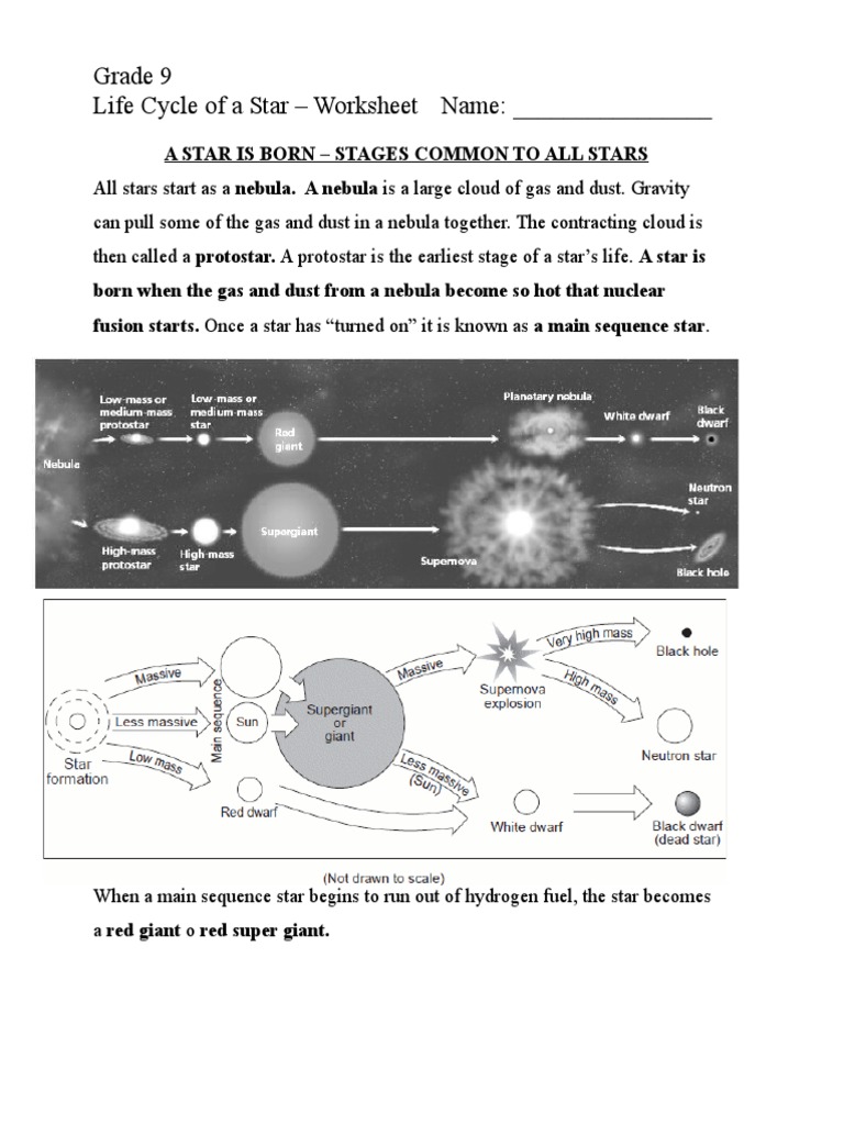Ars Worksheet | PDF | Stars | Nebula