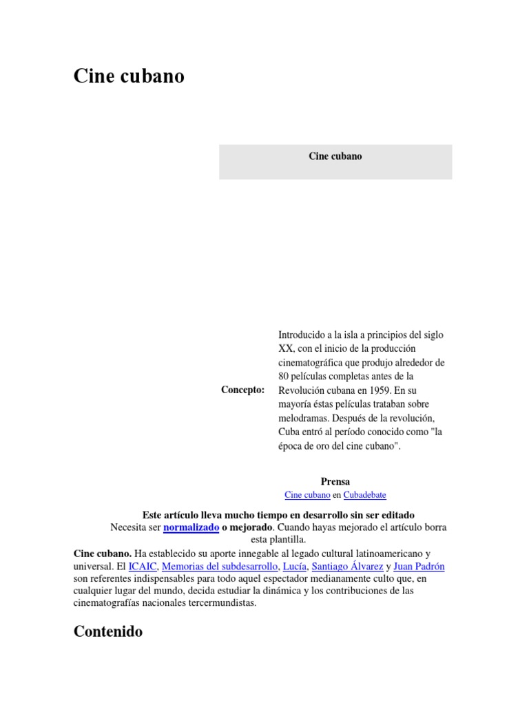 Historia del Cine Cubano | PDF | Cuba | la Habana