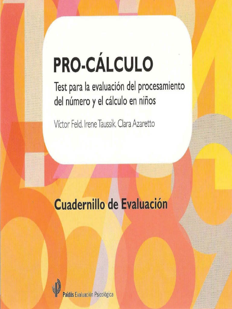 Cuadernillo de Evaluación Test (Pro-Cálculo) | PDF