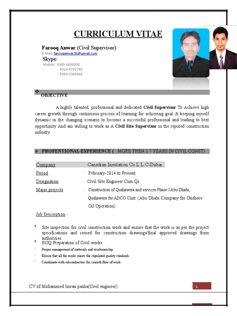 fAROOQ CV | PDF | Engineering | Business