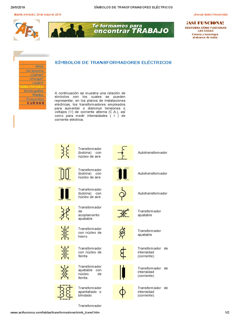 Símbolos de Transformadores Eléctricos | PDF | Transformador ...