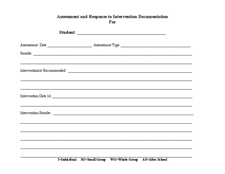 Response To Intervention Documentation | PDF