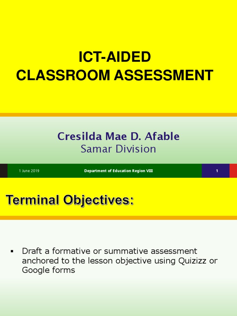 Ict-Aided Classroom Assessment: Cresilda Mae D. Afable | PDF ...