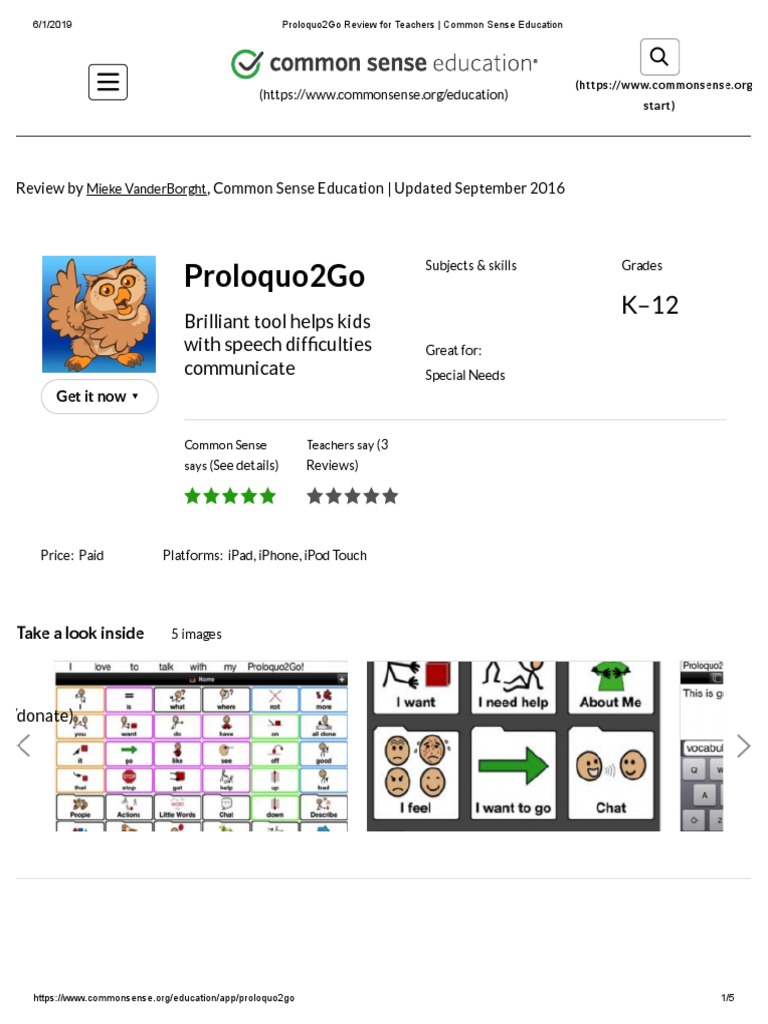 Proloquo2go Review For Teachers Common Sense Education | PDF ...
