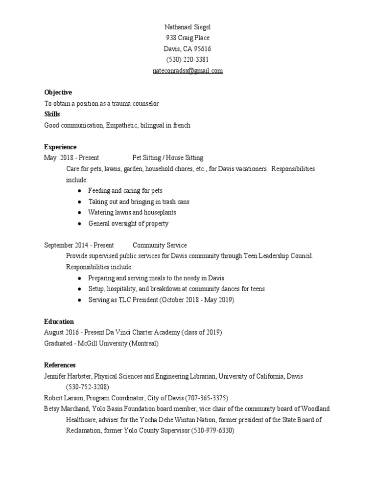 Nathan Siegel Resume | PDF