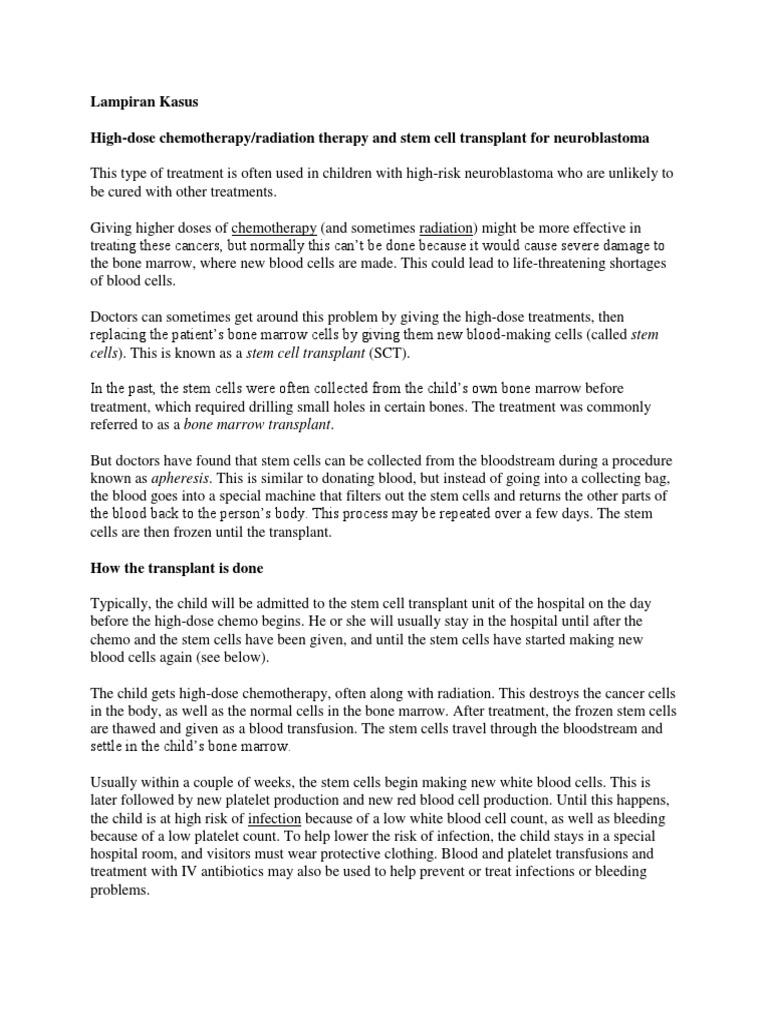 Stem Sel Neuroblastoma | PDF | Hematopoietic Stem Cell Transplantation ...