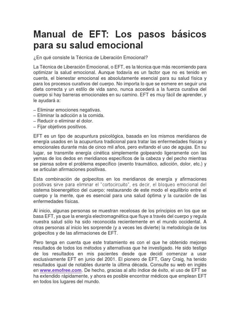 Manual de EFT | PDF | Trauma psicólogico | Las emociones