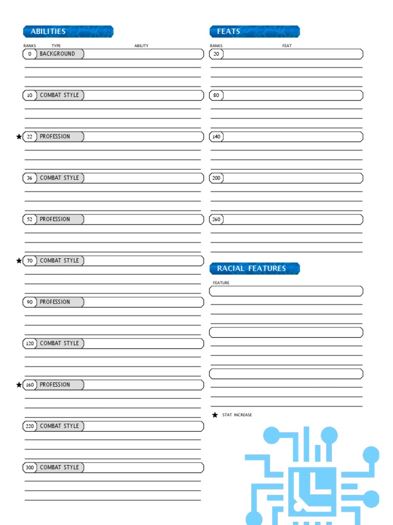 Sci-Fi RPG Character Sheet 2 | PDF