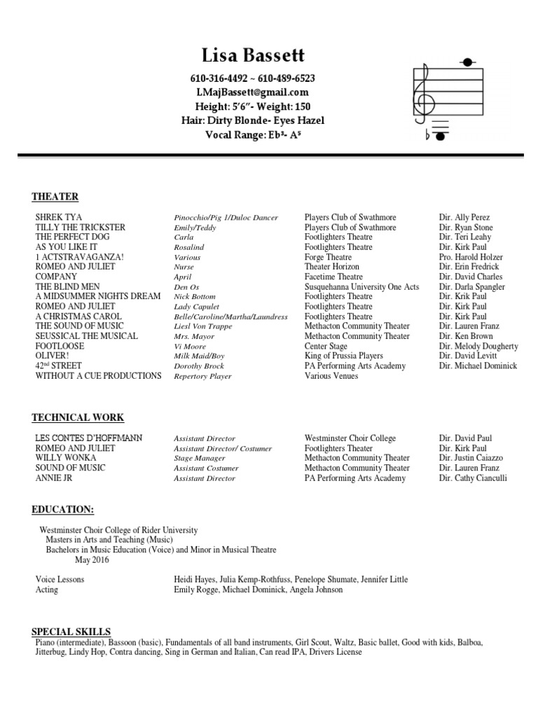 Lisa Bassett Resume | PDF | Performing Arts | Entertainment