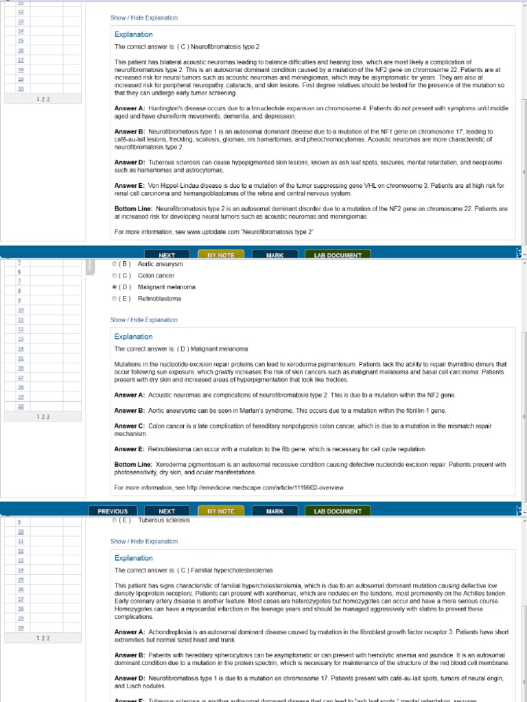 Nbme Subject Test MCQ - Biochemistry 3 of 5 (Answers)