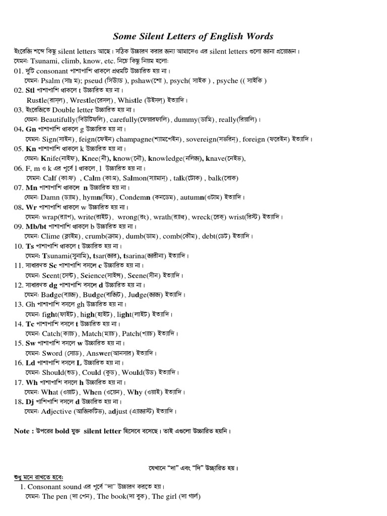 Rules On English Word Pronunciation | PDF | Human Voice | Oral ...