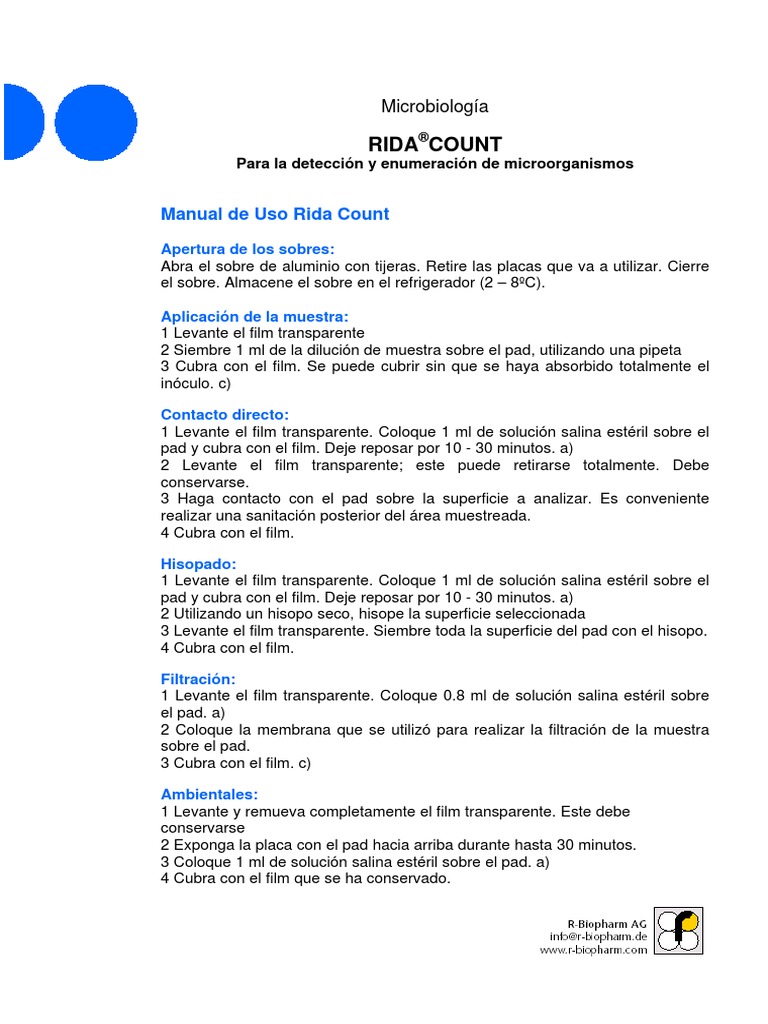 Rida Count Usos | PDF | Microbiología | Bienestar
