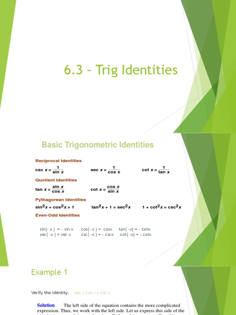 Trig Identities | PDF | Trigonometric Functions | Sine