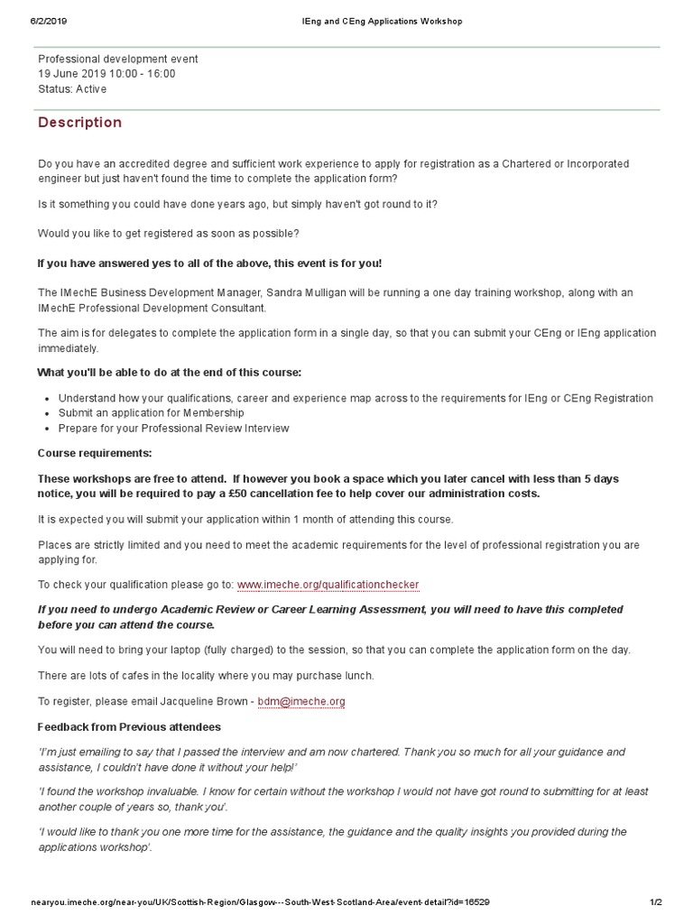 Ieng And Ceng Applications Workshop Pdf Science And Technology Engineering