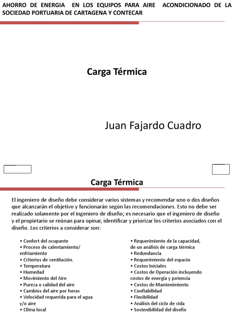 Calculo Carga Termica 1.Ppt | Conduccion termica | Calor