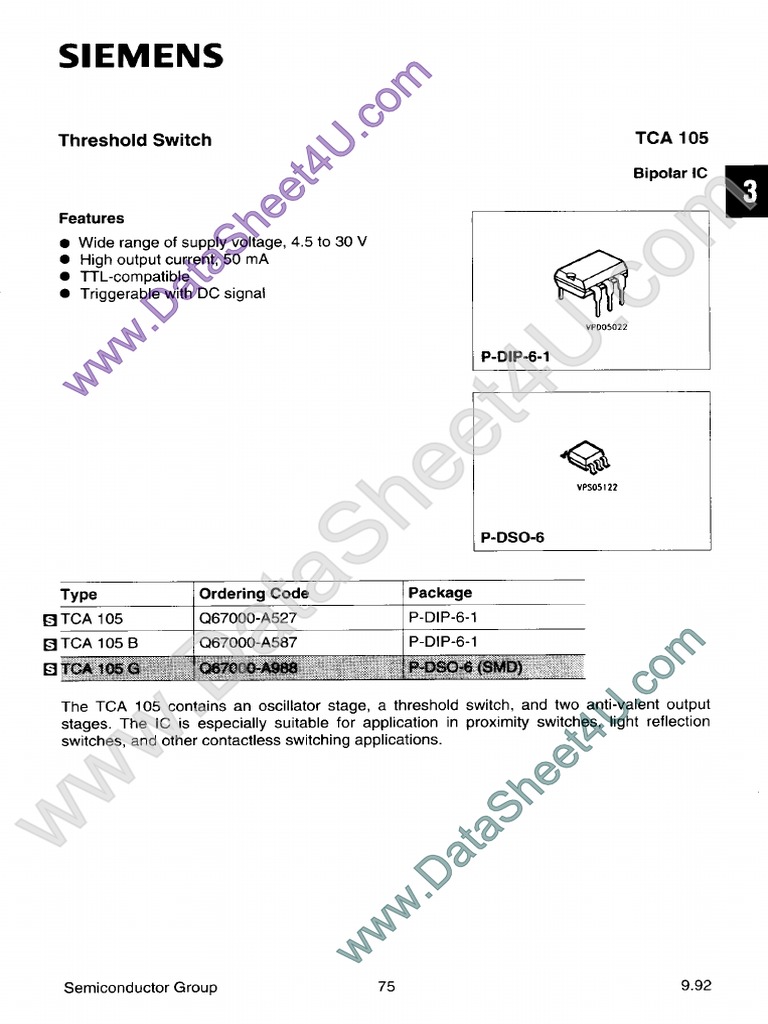 TCA105 Siemens | PDF