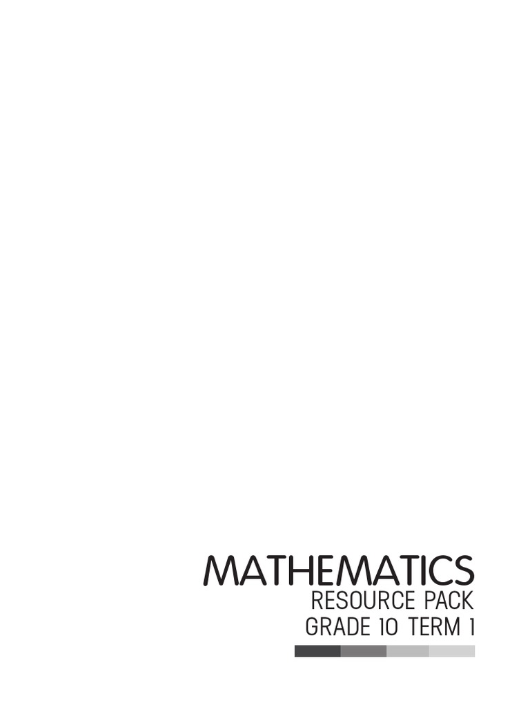 GR 10 Term 1 2019 Maths Resource Pack PDF | PDF | Trigonometric ...