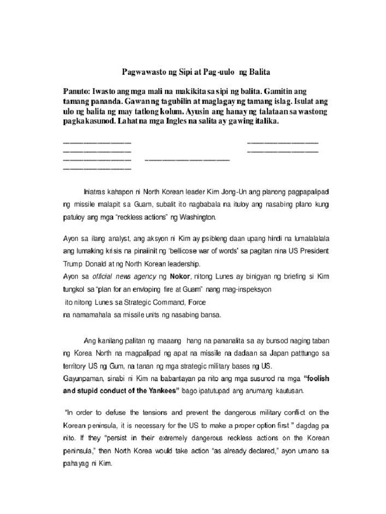 Copyreading and Headline Writing | PDF