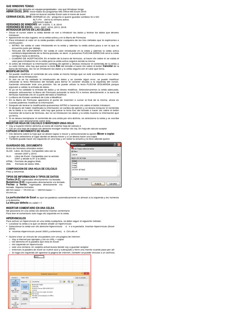 Resumen Examen Parcial Ofimatica II | PDF | Microsoft Excel | Hoja de cálculo