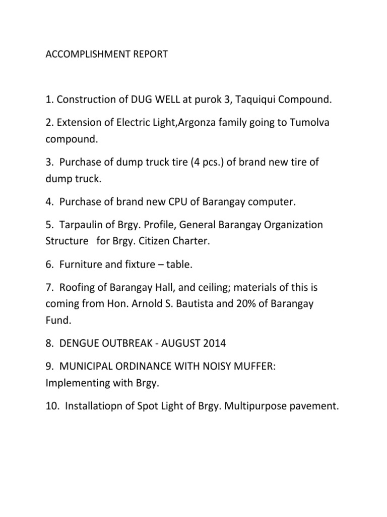 Accomplishment Report | PDF