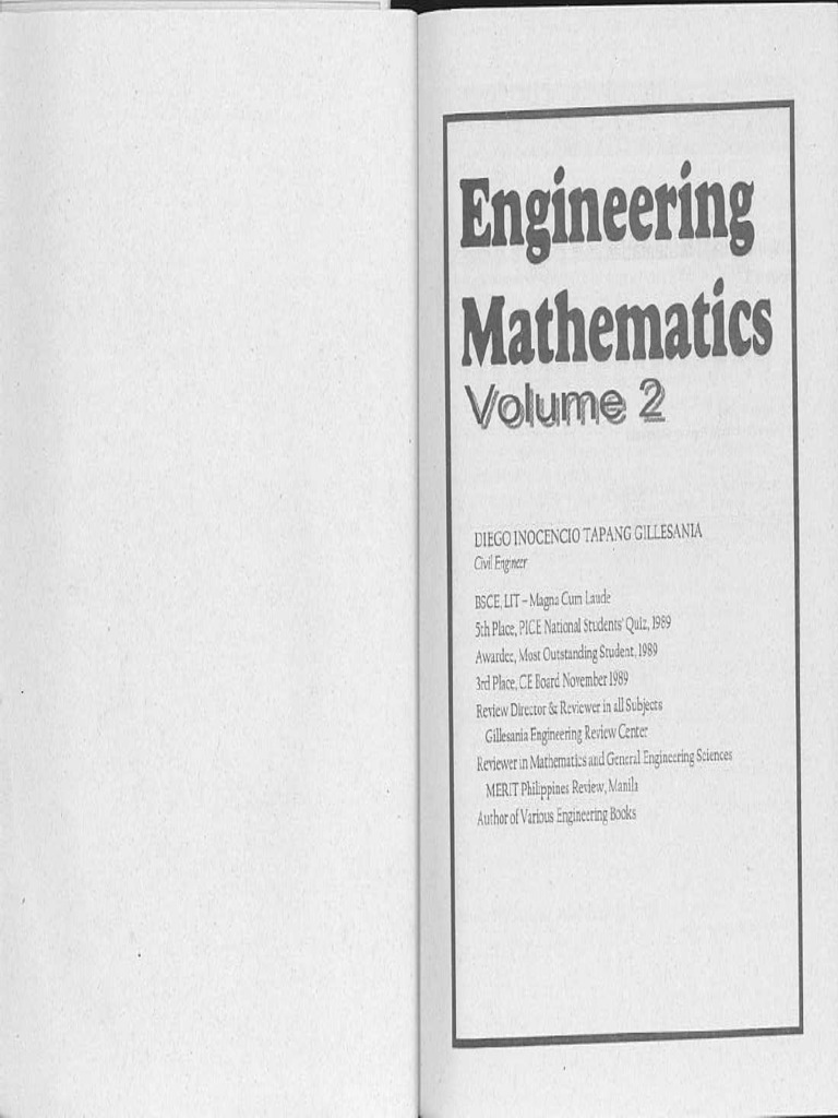 Engineering Math V2 by Gillesania PDF | PDF