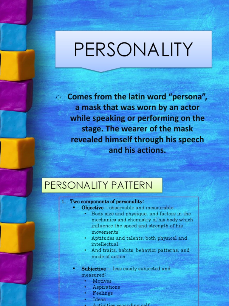 Personality: o Comes From The Latin Word "Persona" | PDF | Self | Self ...