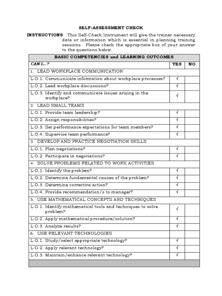 02a Self-Assessment Check - With Answers | PDF | Negotiation | Information