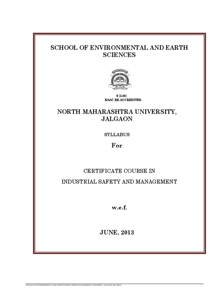 Certificate Course in Industrial Safety and Management | PDF ...