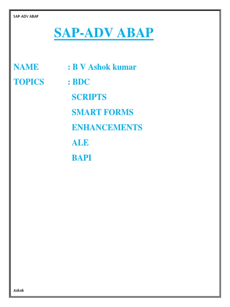 SAP-Adv ABAP-2 | PDF | Database Transaction | Databases