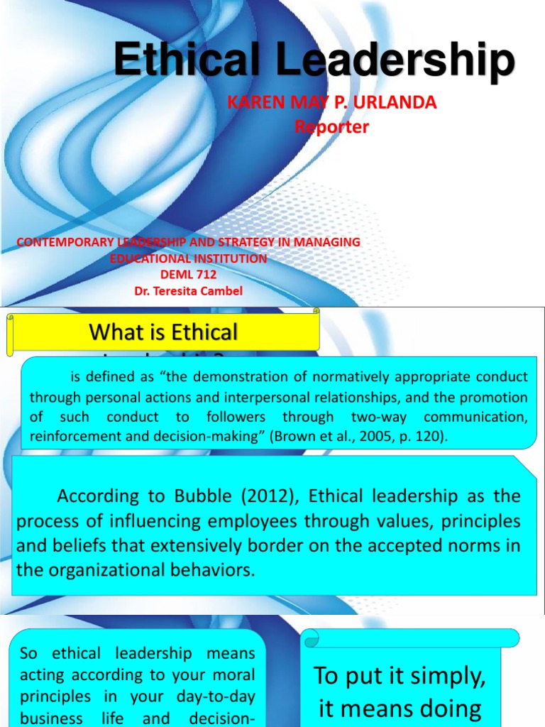Ethical Leadership | PDF | Leadership | Behavior Modification