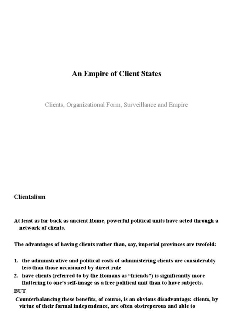 Understanding U.S. Client States | PDF | International Relations ...