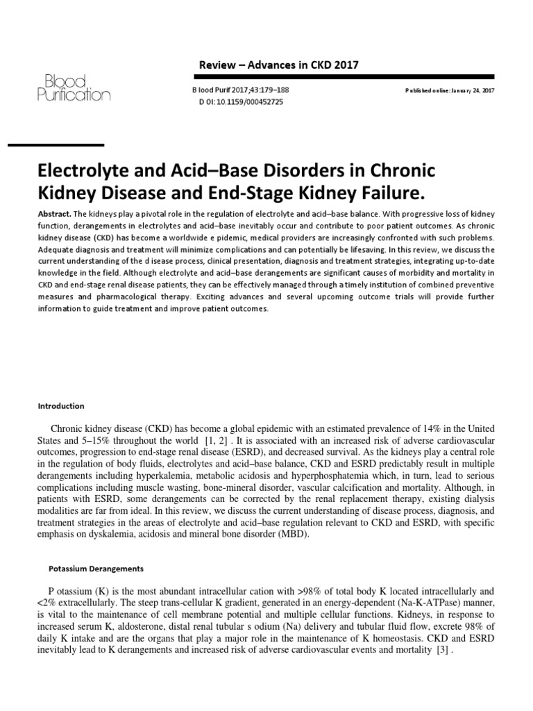 An In-Depth Review of Electrolyte and Acid-Base Disorders in Chronic ...