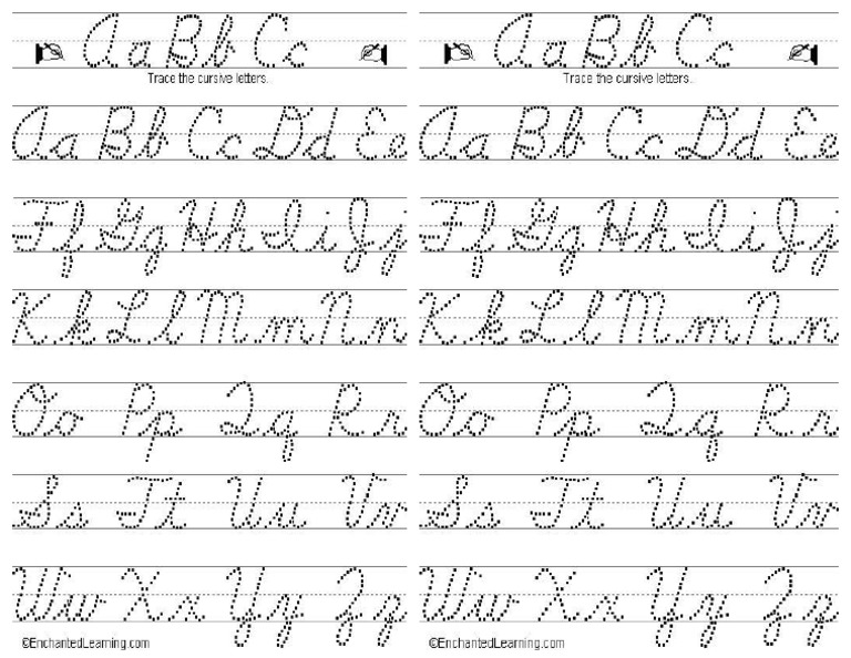 Trace Cursive Letters | PDF
