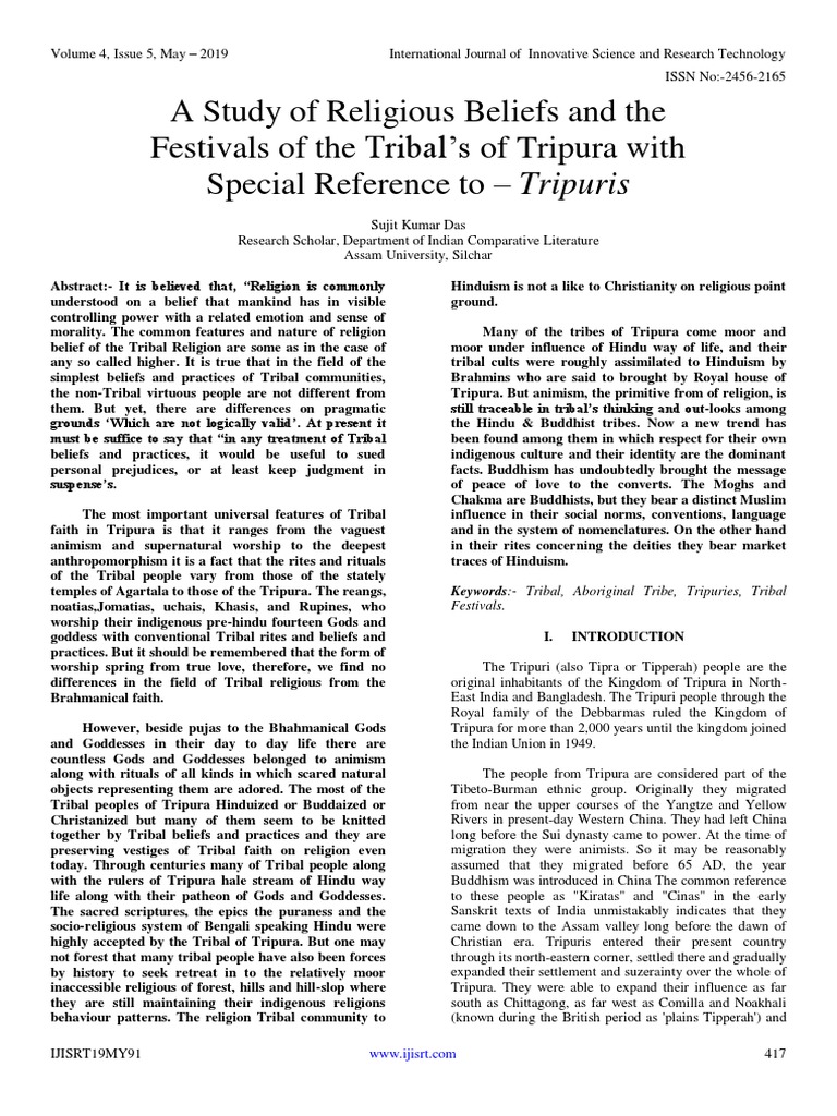 A Study of Religious Beliefs and The Festivals of The Tribal's of ...