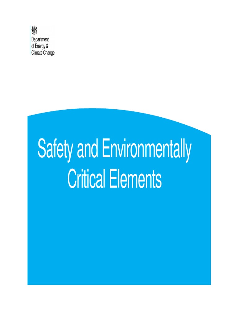 Understanding Safety and Environmental Critical Elements | PDF ...