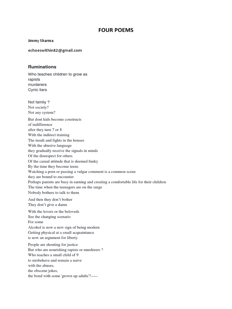 Four Poems: Ruminations | PDF