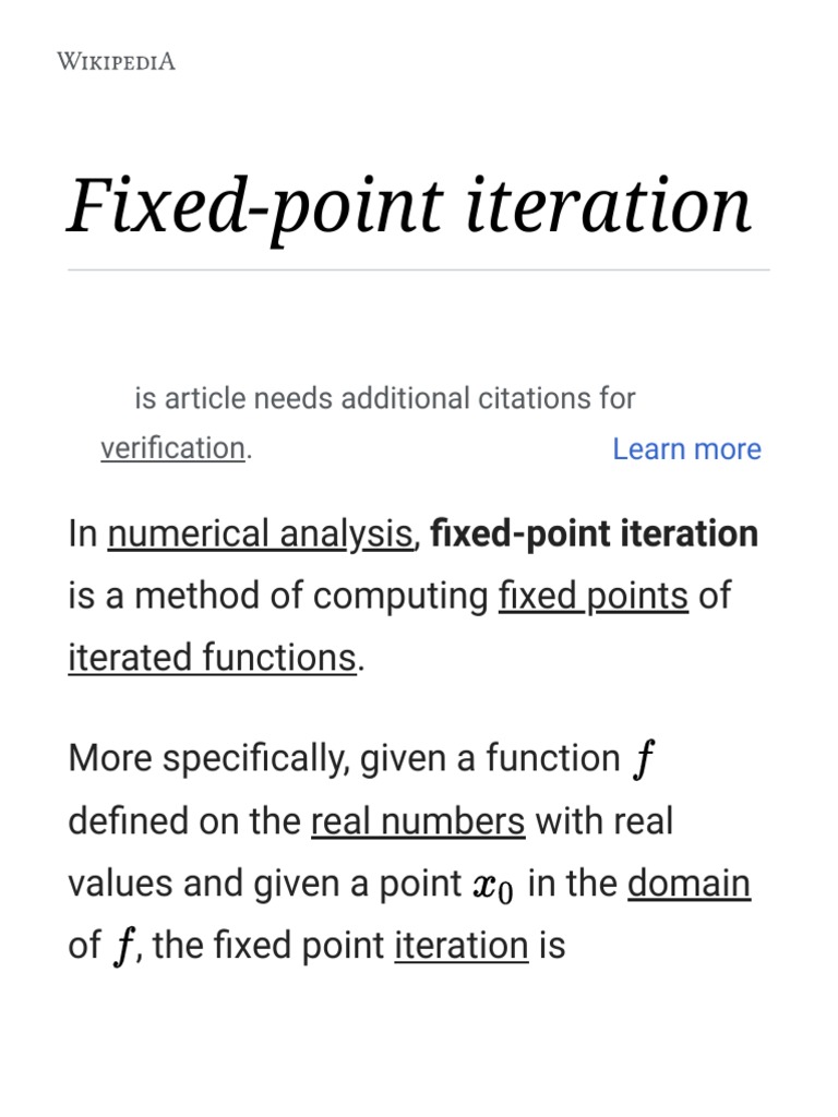 Fixed-Point Iteration in Numerical Analysis | PDF | Ordinary ...